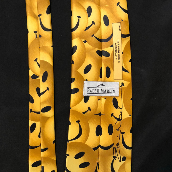Vintage | Accessories | Vintage Ralph Marlin Smiley Face Tie Be Happy ...